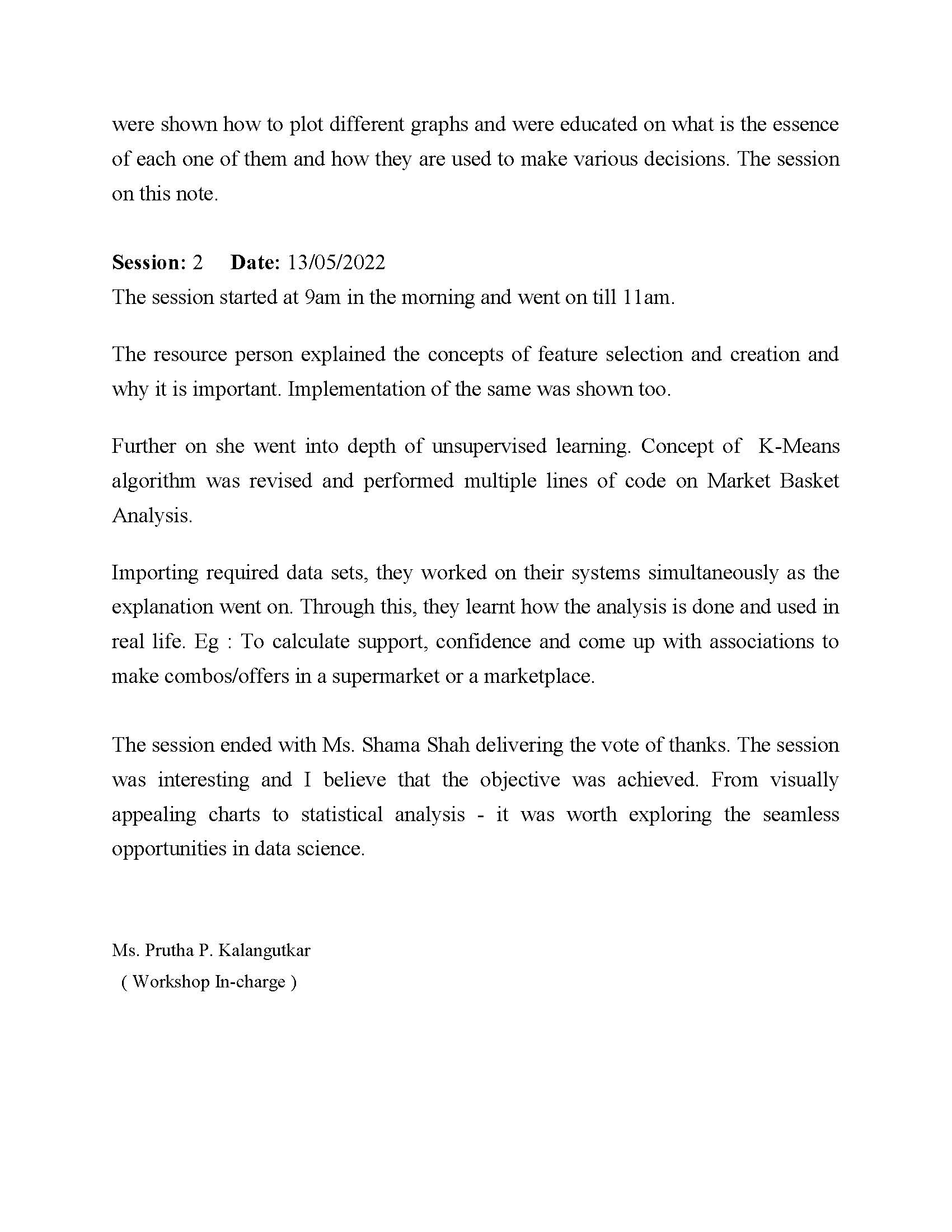 WORKSHOPS/GUEST LECTURES – Saraswat College